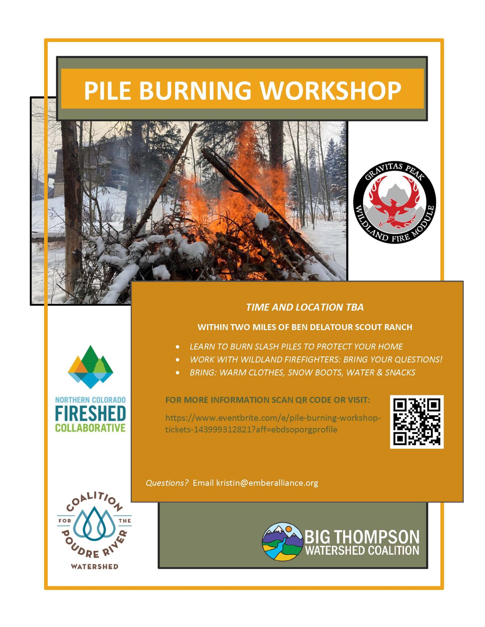 Pile Burn Workshop flyer | Northern Colorado Fireshed Collaborative